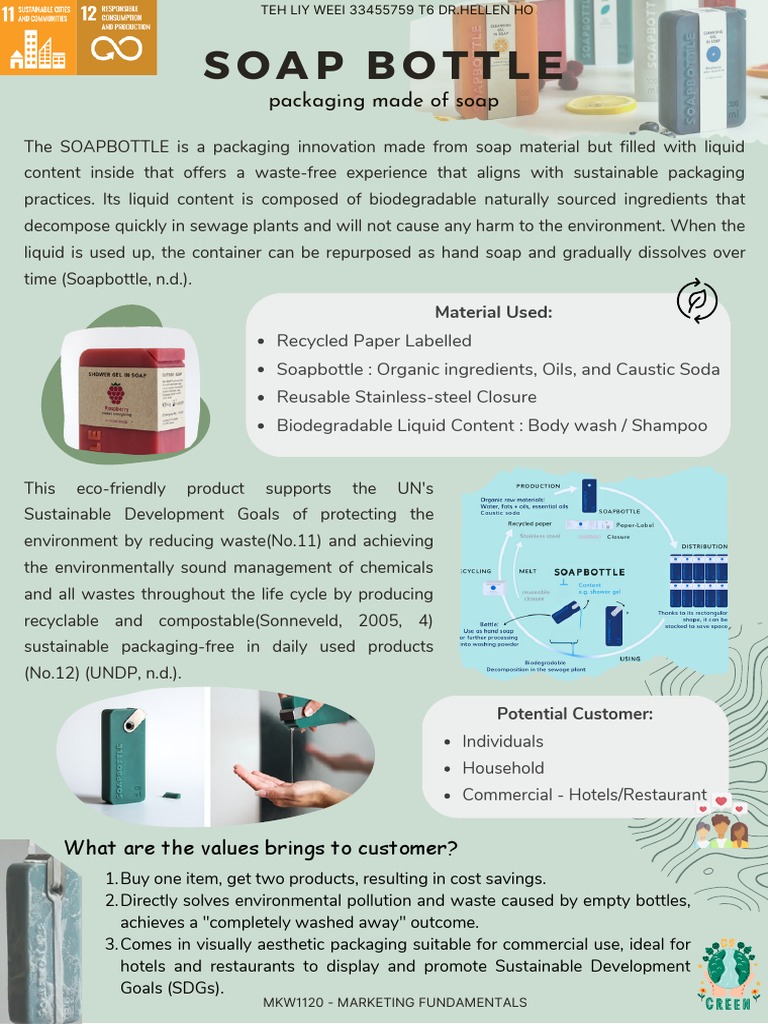 Soap Bottle: Packaging Made of Soap | PDF | Sustainability | Recycling