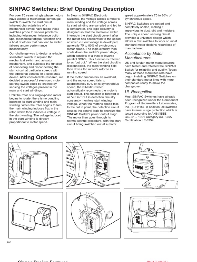Sinpac Cap Start Run Switches CVR - Series | PDF | Capacitor | Switch