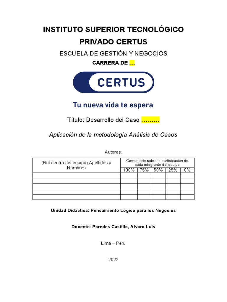 Instituto Superior Tecnológico Privado Certus: Escuela de Gestión Y Negocios | PDF