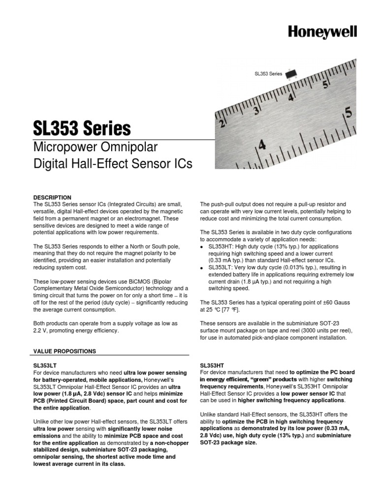 Honeywell SL353 | PDF | Integrated Circuit | Mosfet