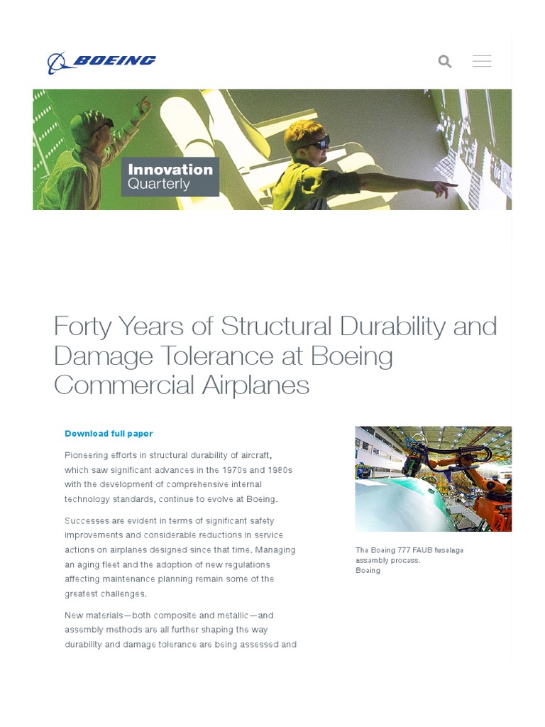 Boeing - Forty Years of Structural Durability and Damage Tolerance at ...