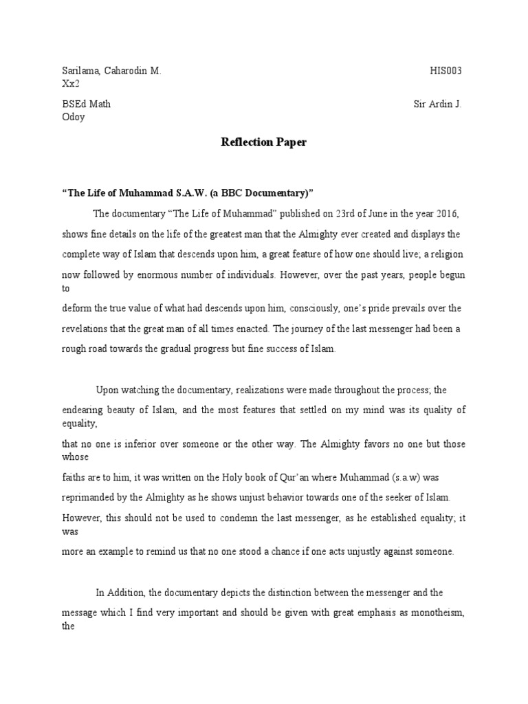 Reflection Paper On The BBC Documentary | PDF | God | Prophets And ...
