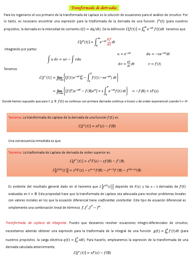 Objetivo 4 Transformada de Derivadas | PDF | Ecuaciones | Transformada ...