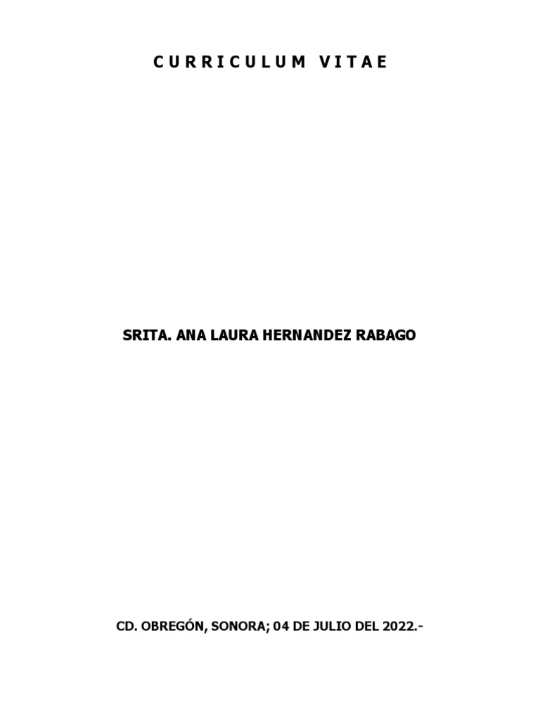 Curriculum Vitae de Ana Laura Hernandez | PDF | Desarrollo de software ...