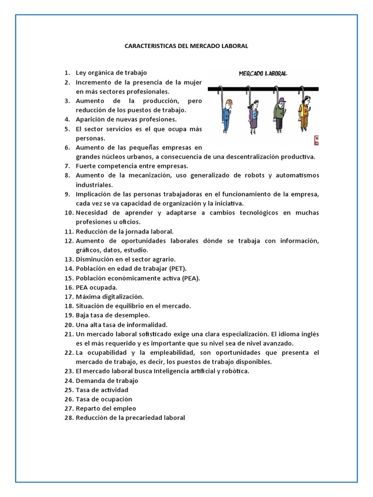 Caracteristicas Del Mercado Laboral | PDF