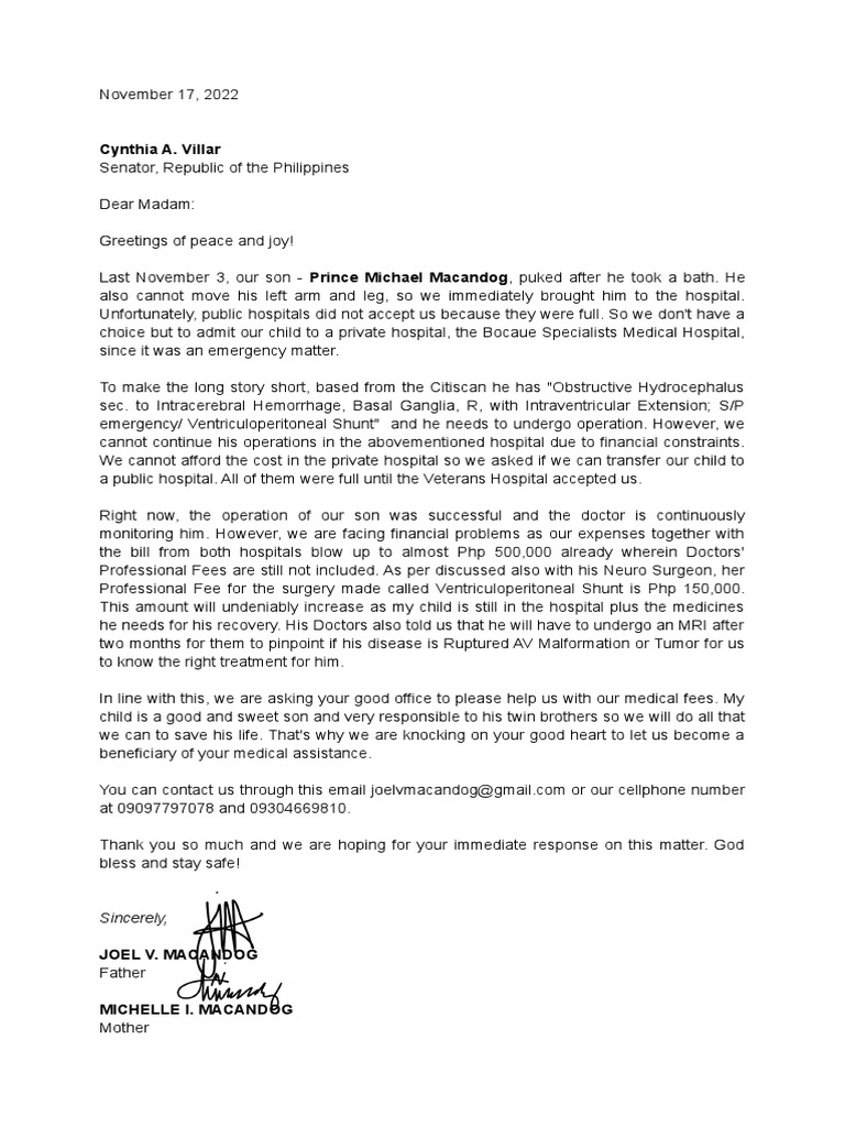 Letter To Sen. Cynthia A. Villar | PDF