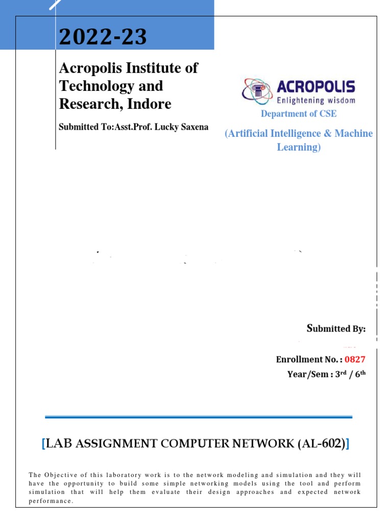 Computer Network (AL602) : Acropolis Institute of Technology and Research, Indore | PDF ...