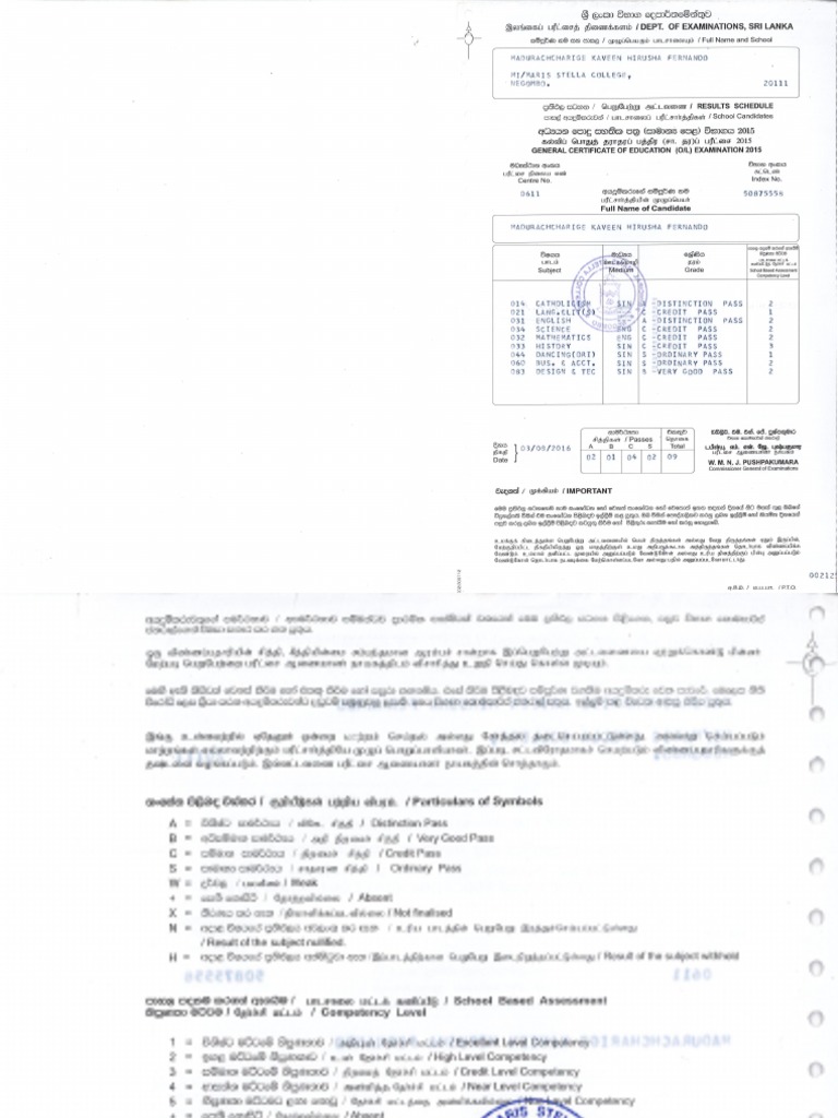 OL Result Sheet | PDF