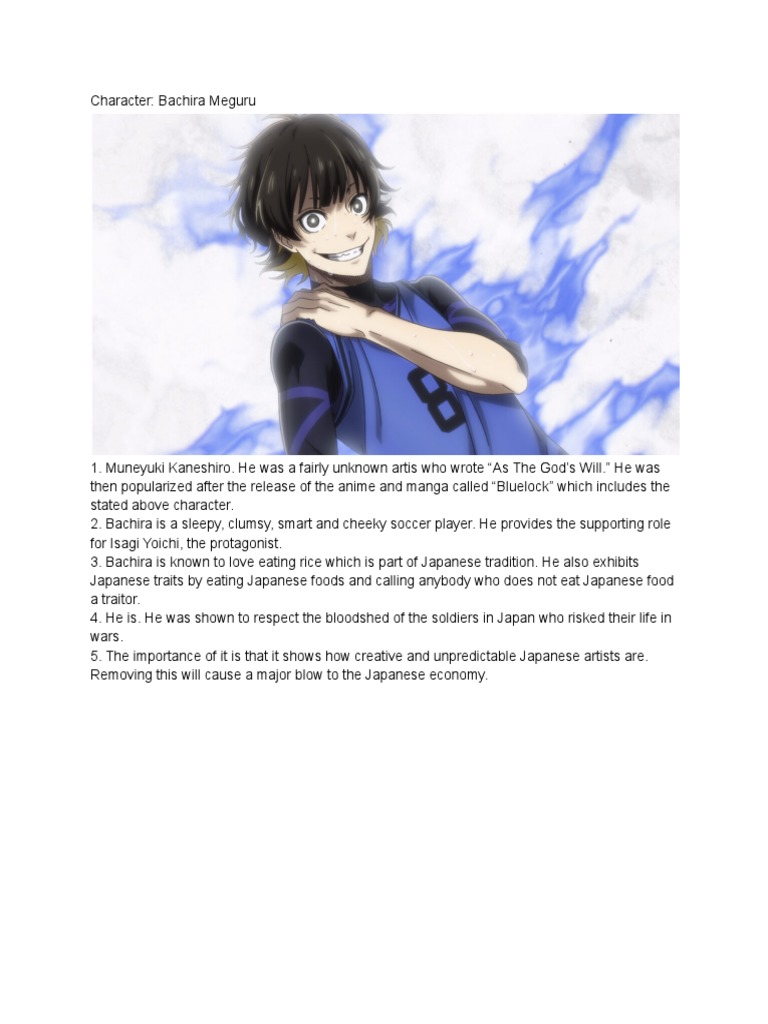 Bachira Meguru: The Cheeky Soccer Star | PDF | General Fiction