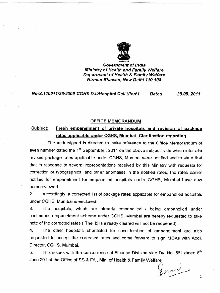 CGHS Mumbai Rate List 2024 | PDF | Medical Specialties | Clinical Medicine