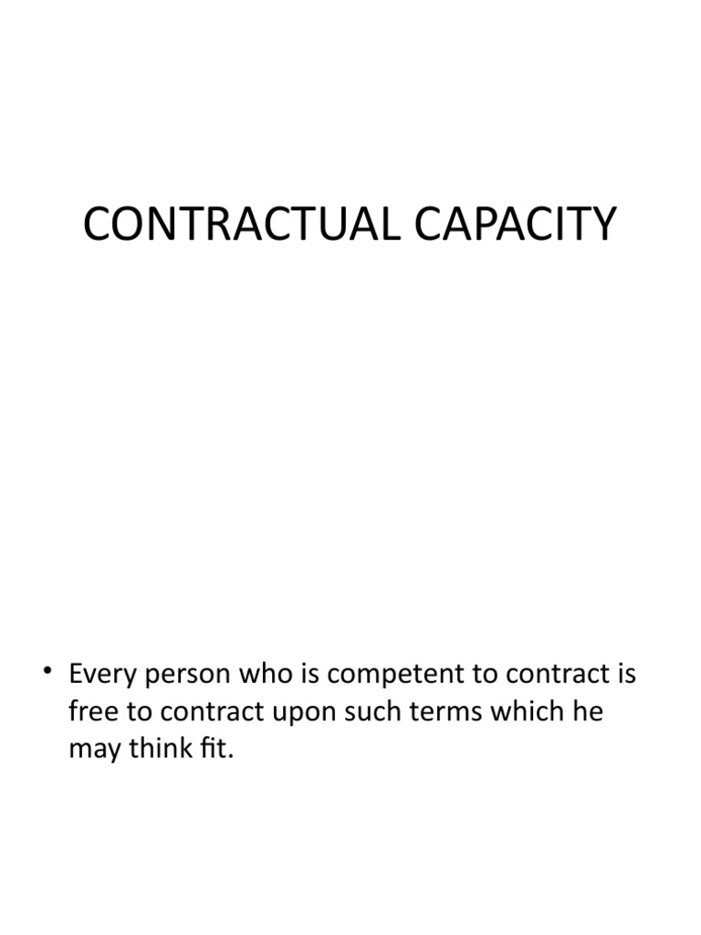Contractual Capacity Under CA 1950 | PDF | Consideration | Breach Of ...