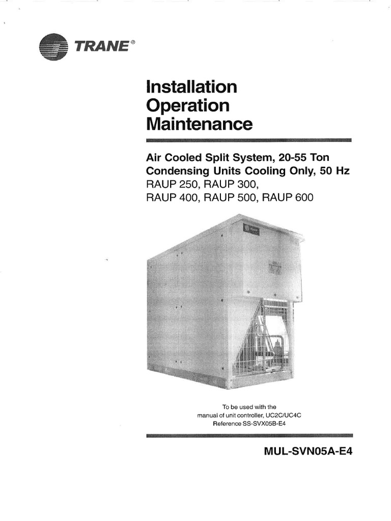 Trane RAUP 250-600 IOM | PDF
