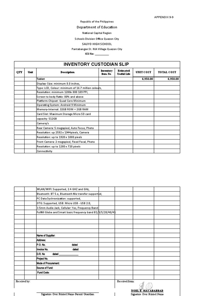 Sauyo High School Tablet Specs | PDF | Pixel | Display Resolution