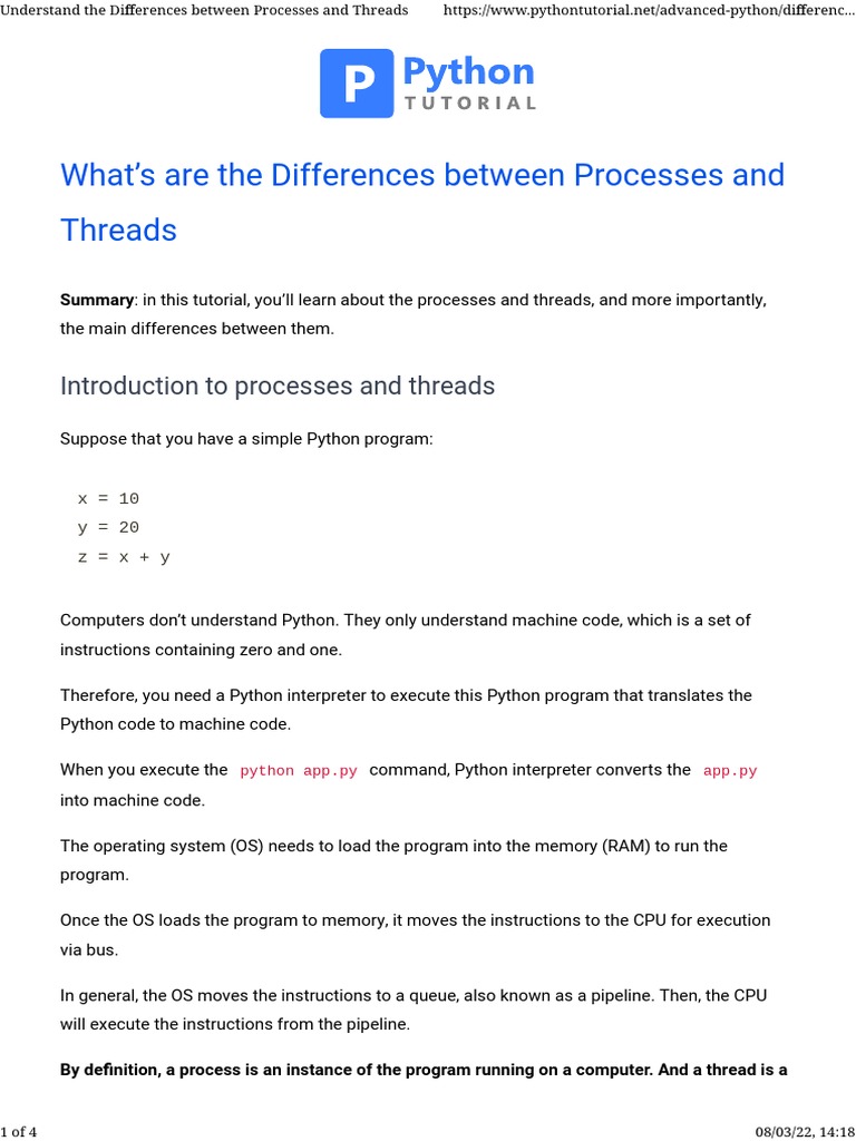Thread Vs Process | PDF | Multi Core Processor | Process (Computing)