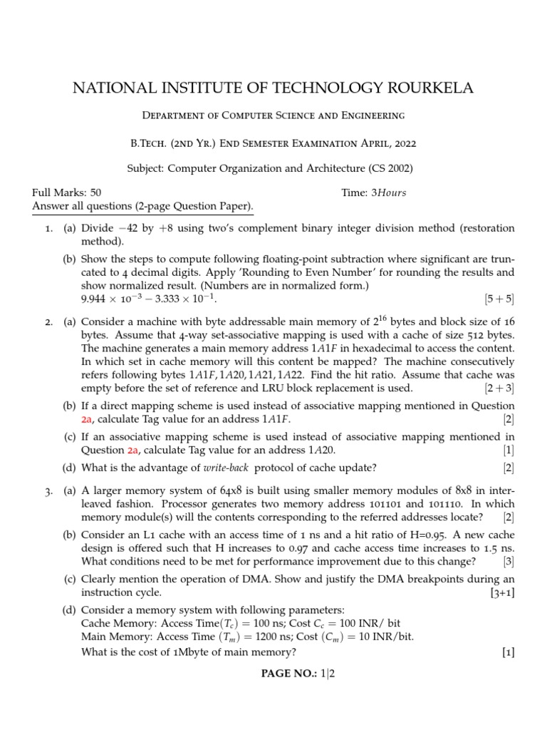 CS2002 | PDF | Cpu Cache | Cache (Computing)