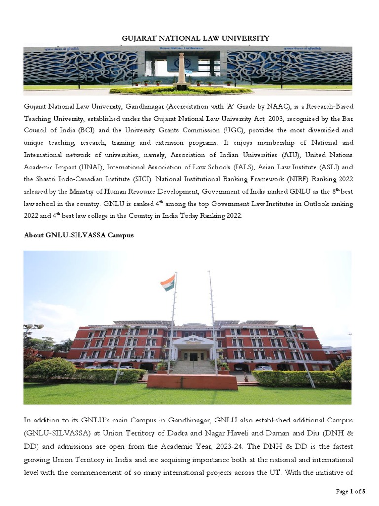 The Gnlu & Gnlu-Silvassa Brochure 2023-24 | PDF