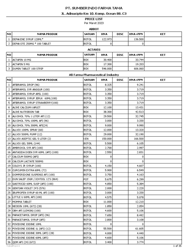 Price List### | PDF | Pharmacy | Medicine