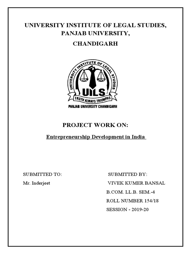 EDP, Vivek Bansal, 154-18, Sec-C | PDF | Entrepreneurship | Unemployment