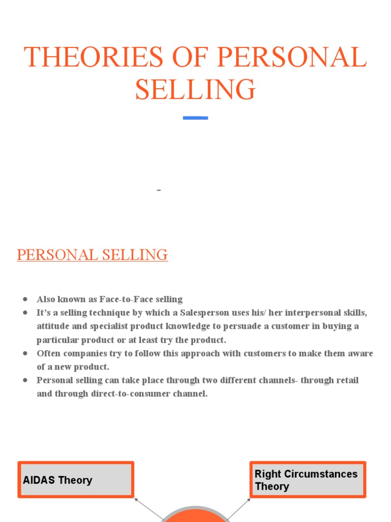 Theories of Personal Selling | PDF | Sales | Procurement