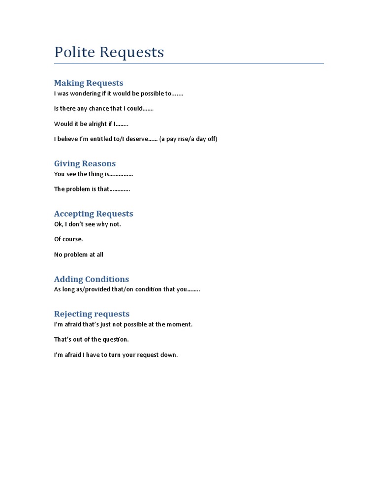 Polite Requests | PDF