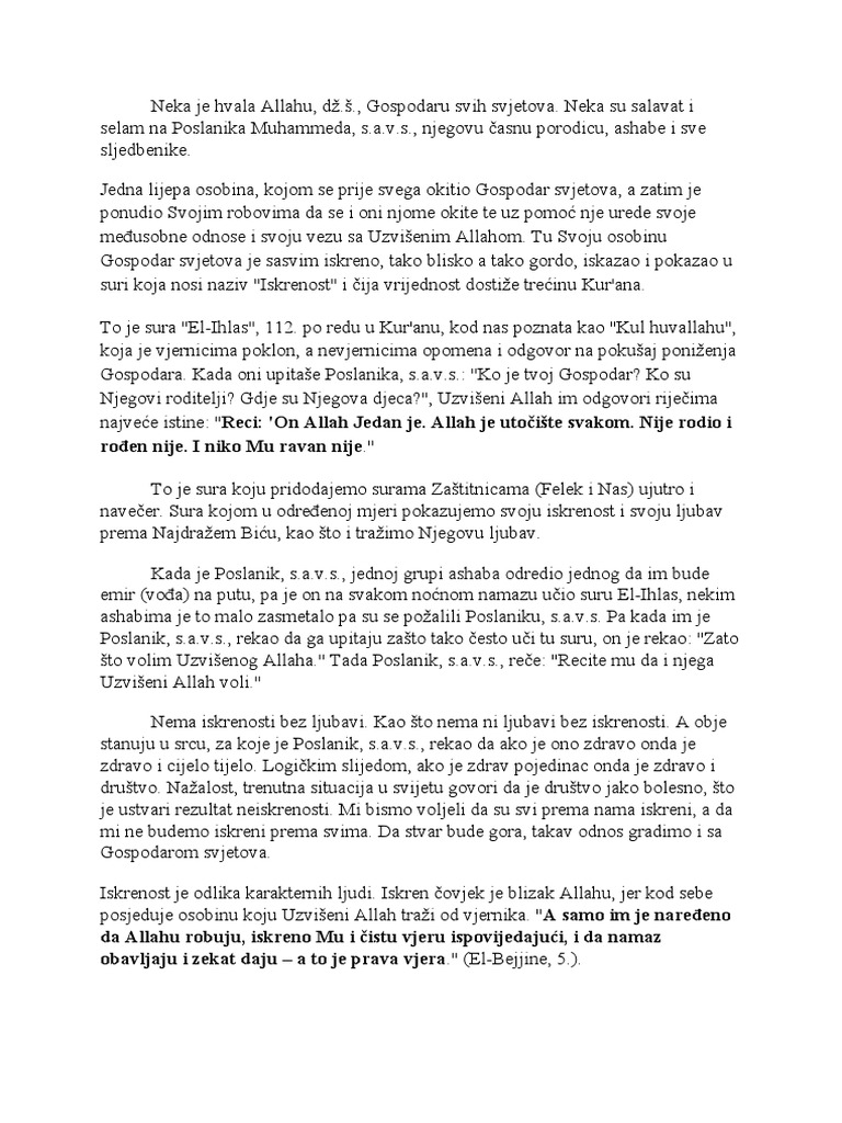 Neka Je Hvala Allahu | PDF