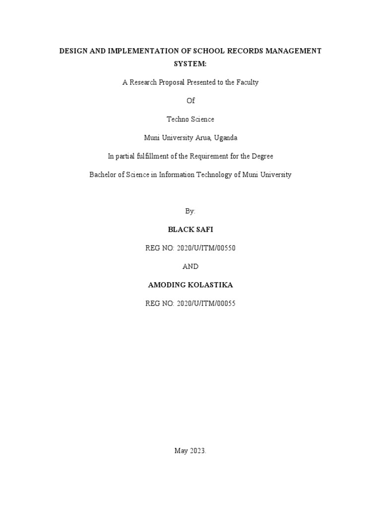 Design and Implementation of School Records Management System | PDF ...