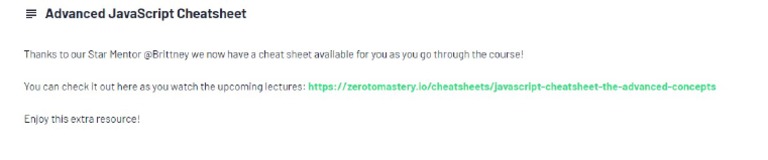 Advanced JavaScript Cheatsheet - Zero To Mastery Academy - Academy - Zerotomastery.io | PDF