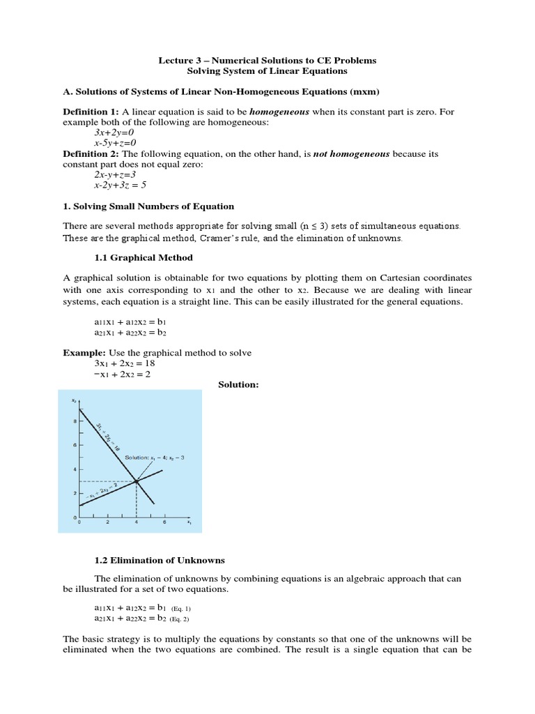 CE 403 Lecture 3 | PDF | Matrix (Mathematics) | System Of Linear Equations