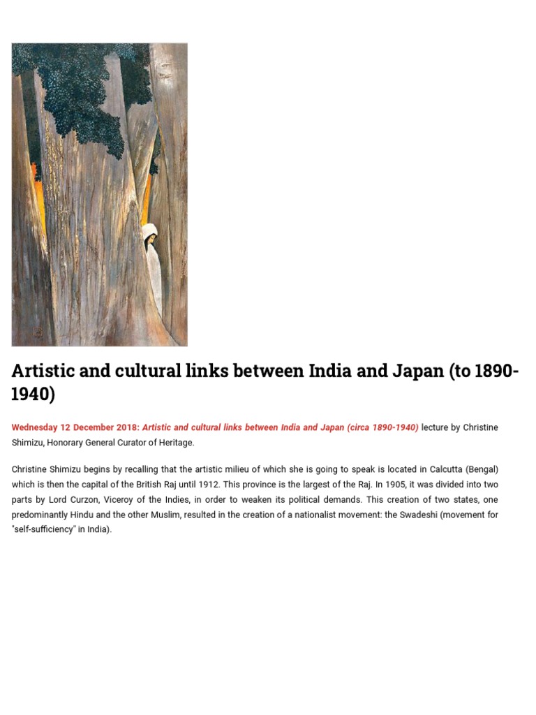 The Artistic and Cultural Links Between India and Japan (To 1890-1940 ...