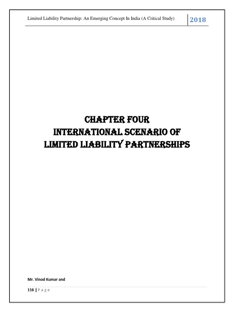 Chapter Four International Scenario of Limited Liability Partnerships ...