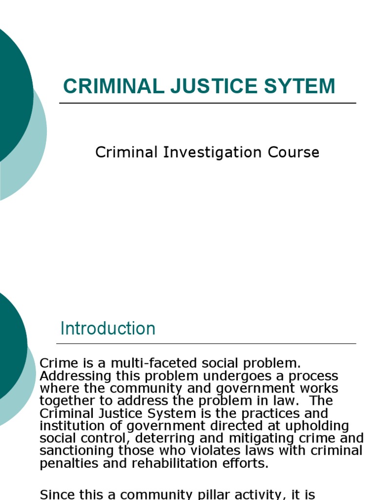 Criminal Justice Sytem | PDF | Criminal Justice | Crime & Violence