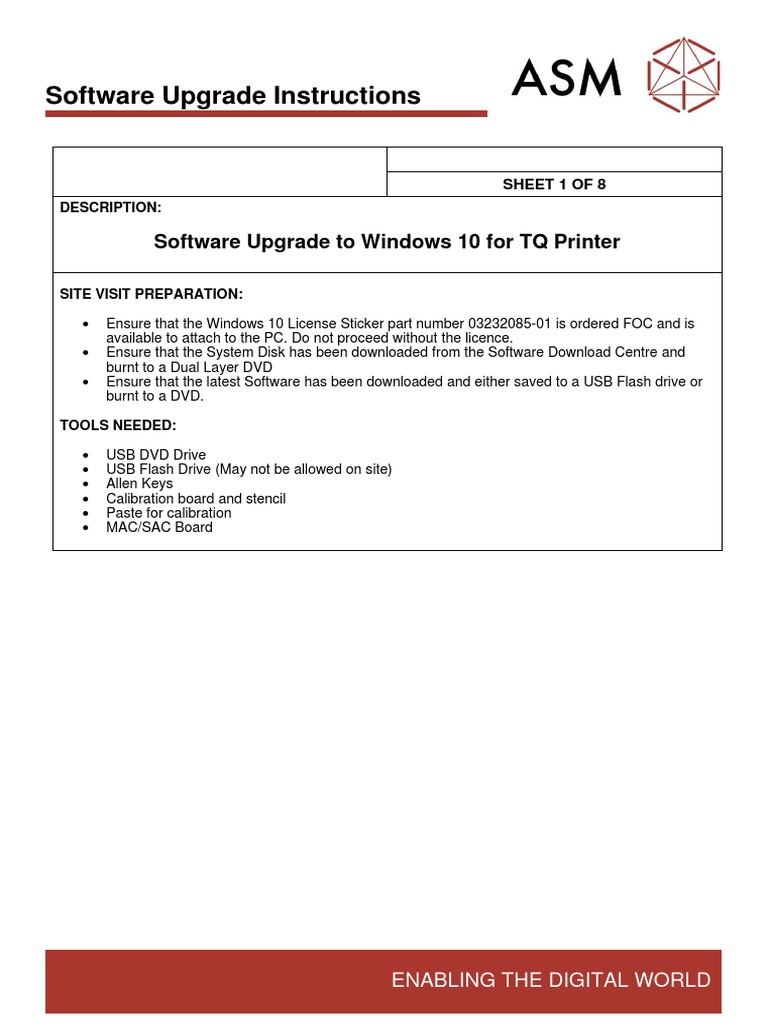 Software Upgrade Instructions | PDF | Installation (Computer Programs) | Usb Flash Drive