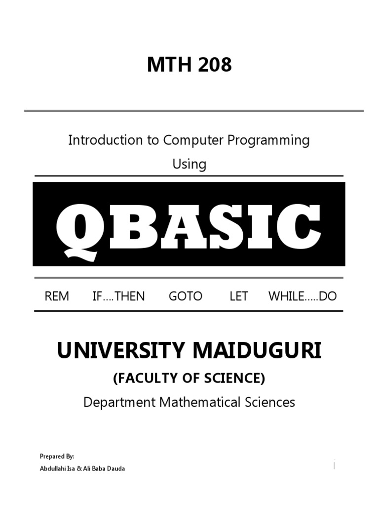 MTH 208-Intro To Comp Programming | PDF | Computer Data Storage | Programming