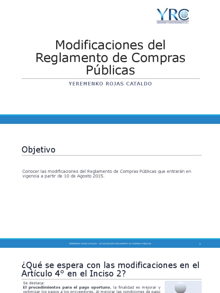 5 Modificaciones Del Reglamento de Compras Públicas | PDF | Regulación | Mercado (economía)