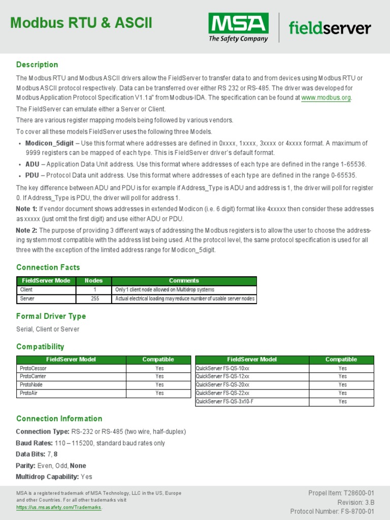 PDS Modbus RTU and ASCII | PDF | Computer Architecture | Computer Science
