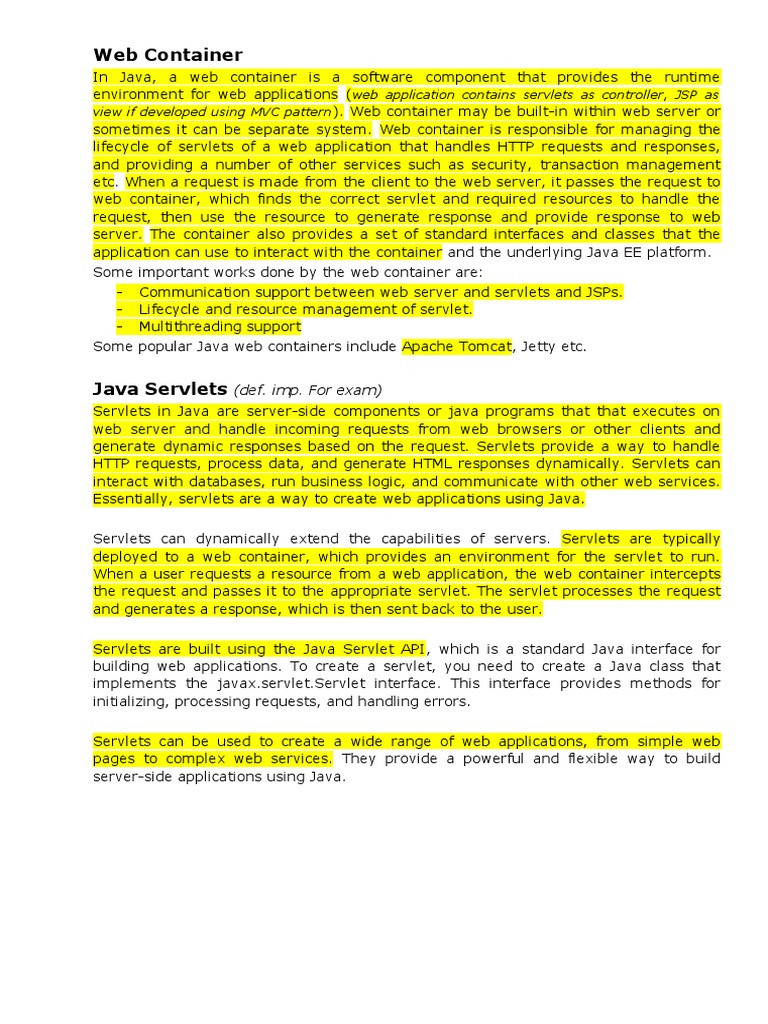 Unit7 Servlets and Java Server Page | PDF | World Wide Web | Internet & Web