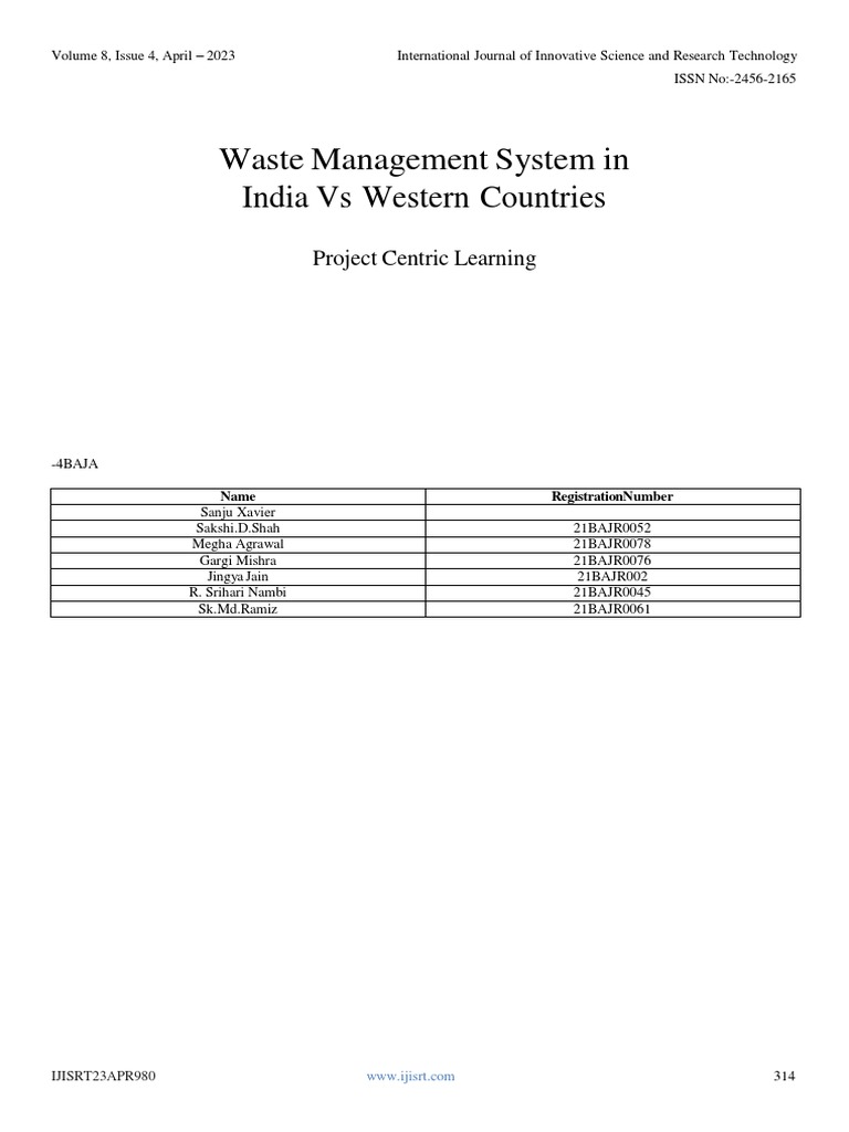 Waste Management in India vs. West | PDF | Waste Management | Waste