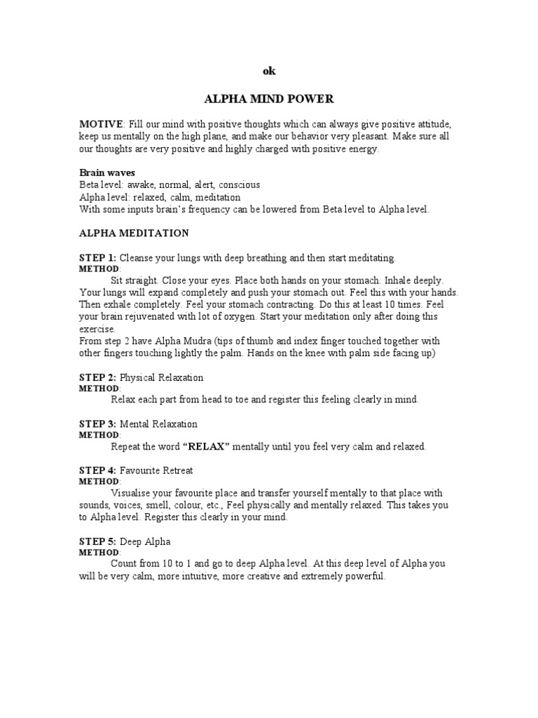 Alpha Mind Power | PDF | Meditation | Mind