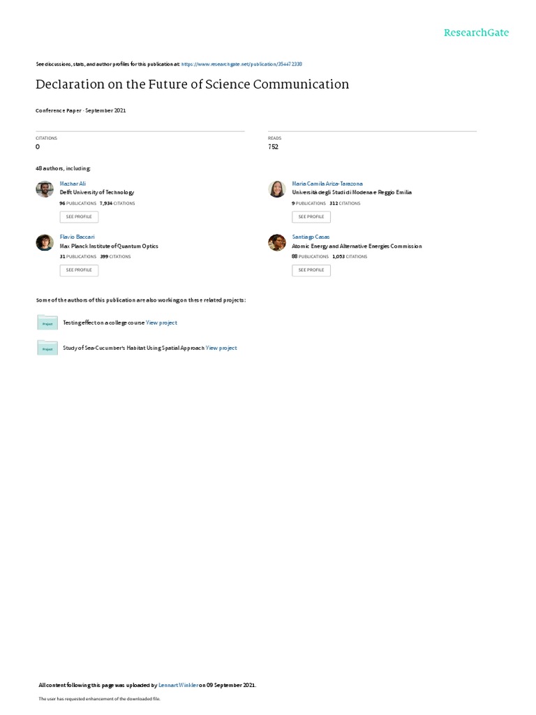 ISSCS Declaration | Download Free PDF | Science | Thesis