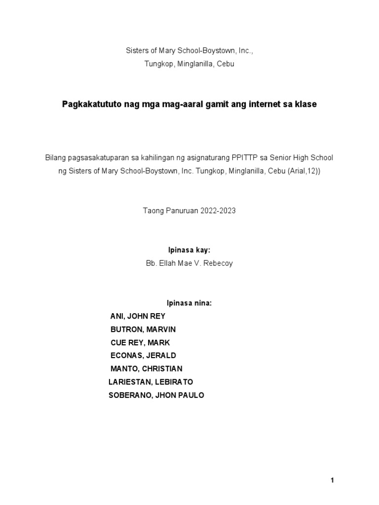 Format NG Sulating Pananaliksik | PDF