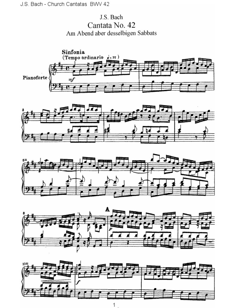 J.S. Bach - Church Cantatas - Kantate 42 | PDF