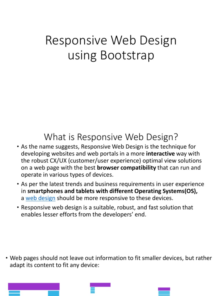 Responsive Web Design Using Bootstrap Pdf Bootstrap Front End Framework Internet And Web
