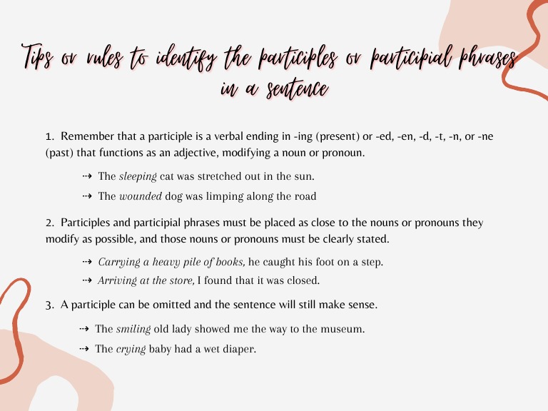 Participles: A Quick Grammar Guide | PDF