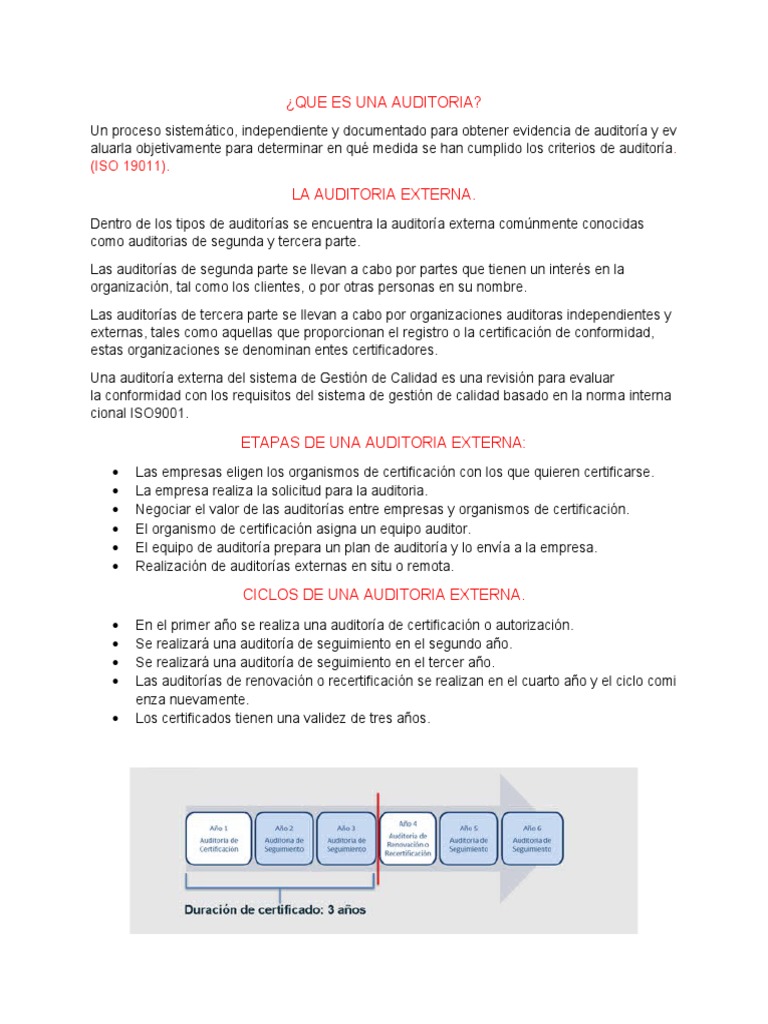 Auditoria Externa. | PDF | Auditoría | Sistema de manejo de calidad