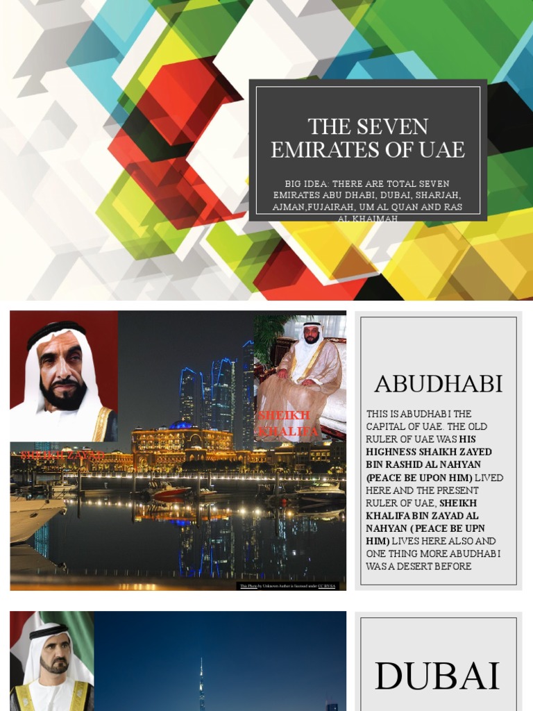 The Seven Emirates of Uae | PDF | United Arab Emirates | Arab League