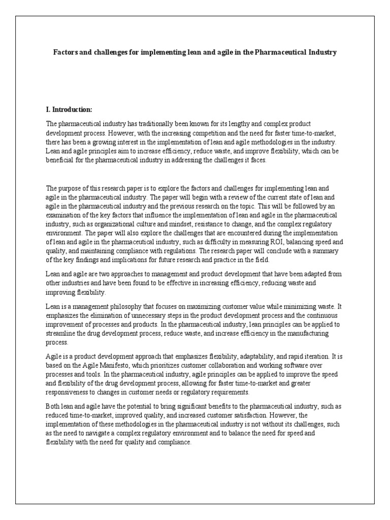 Factors and Challenges For Implementing Lean and Agile in The ...