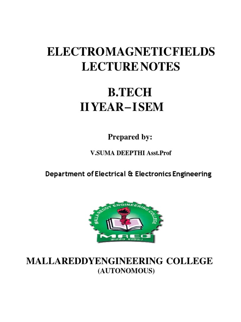 Emf Course Material | Download Free PDF | Capacitor | Capacitance