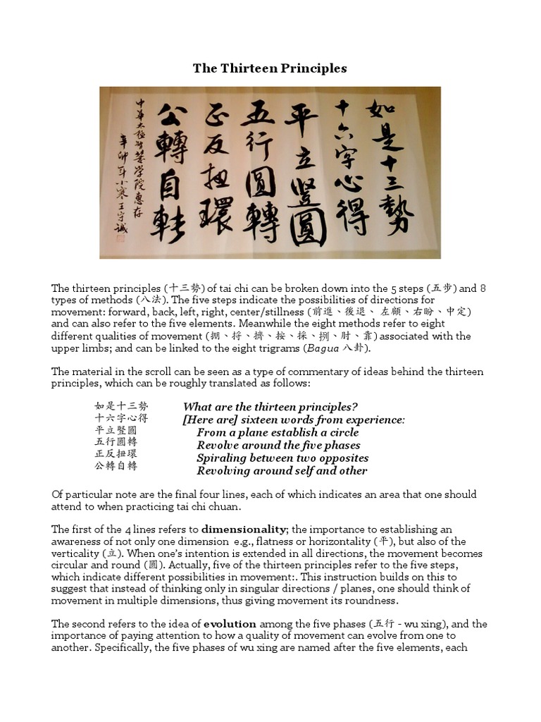 Thirteen Principles of Tai Chi Chuan | PDF