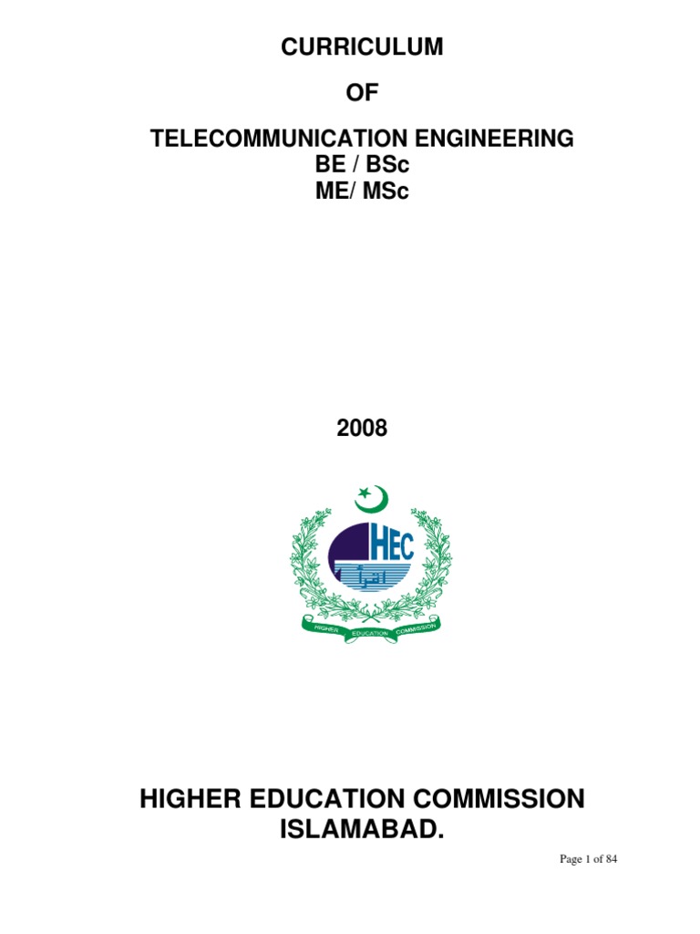 Telecommunication Engineering Curriculum Guide | PDF | Equations ...
