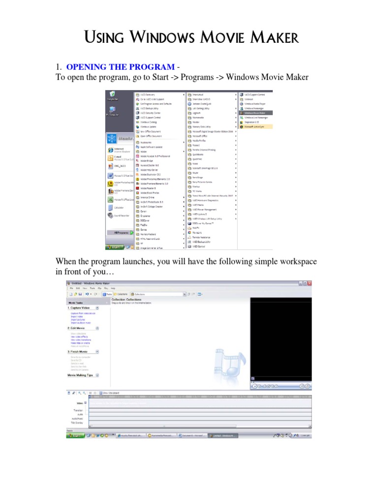 Windows Movie Maker User Guide | PDF | Computer File | Icon (Computing)